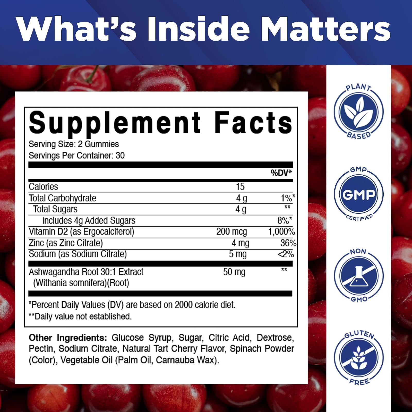 Natural ashwagandha extract in gummy form