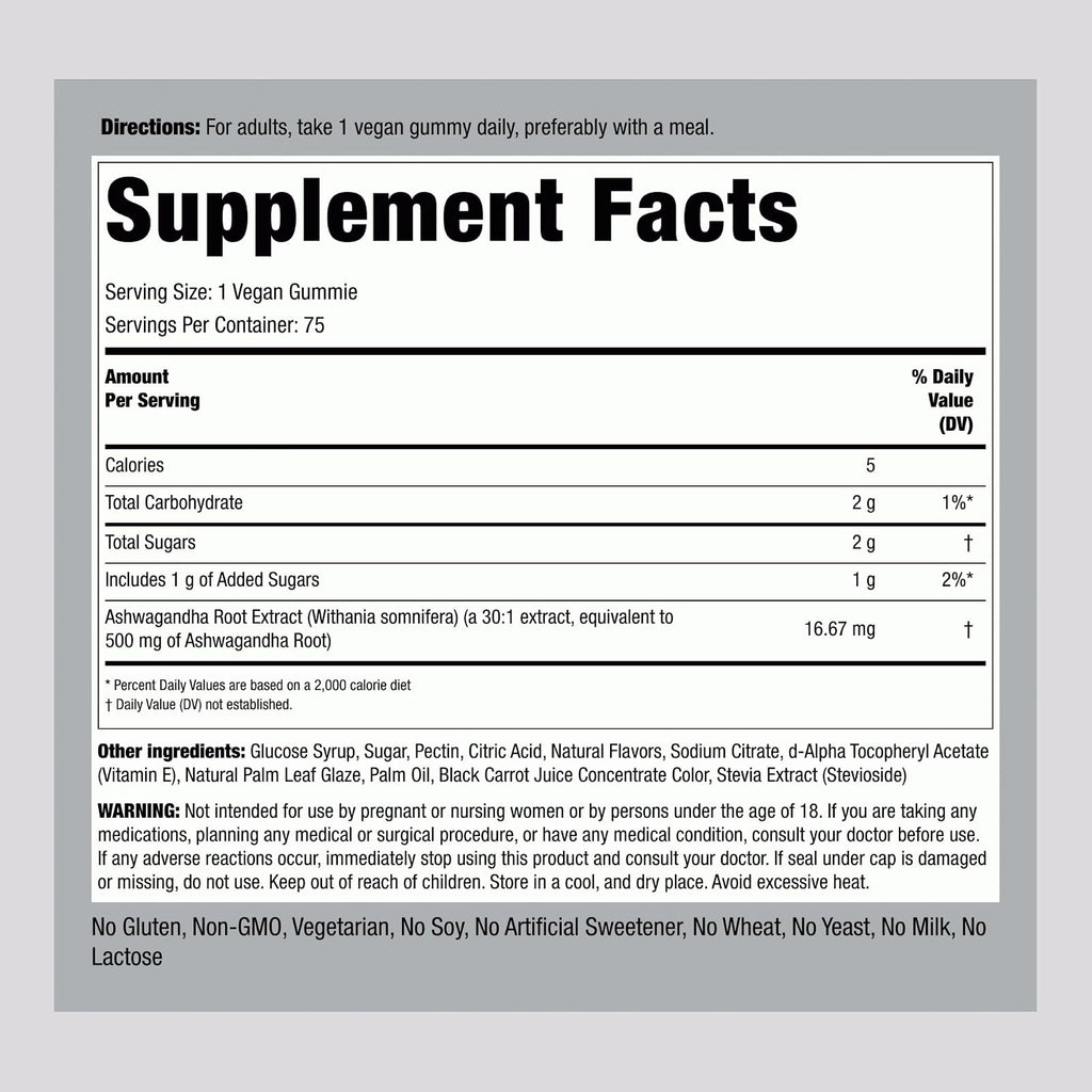 Natural ashwagandha gummies with KSM-66