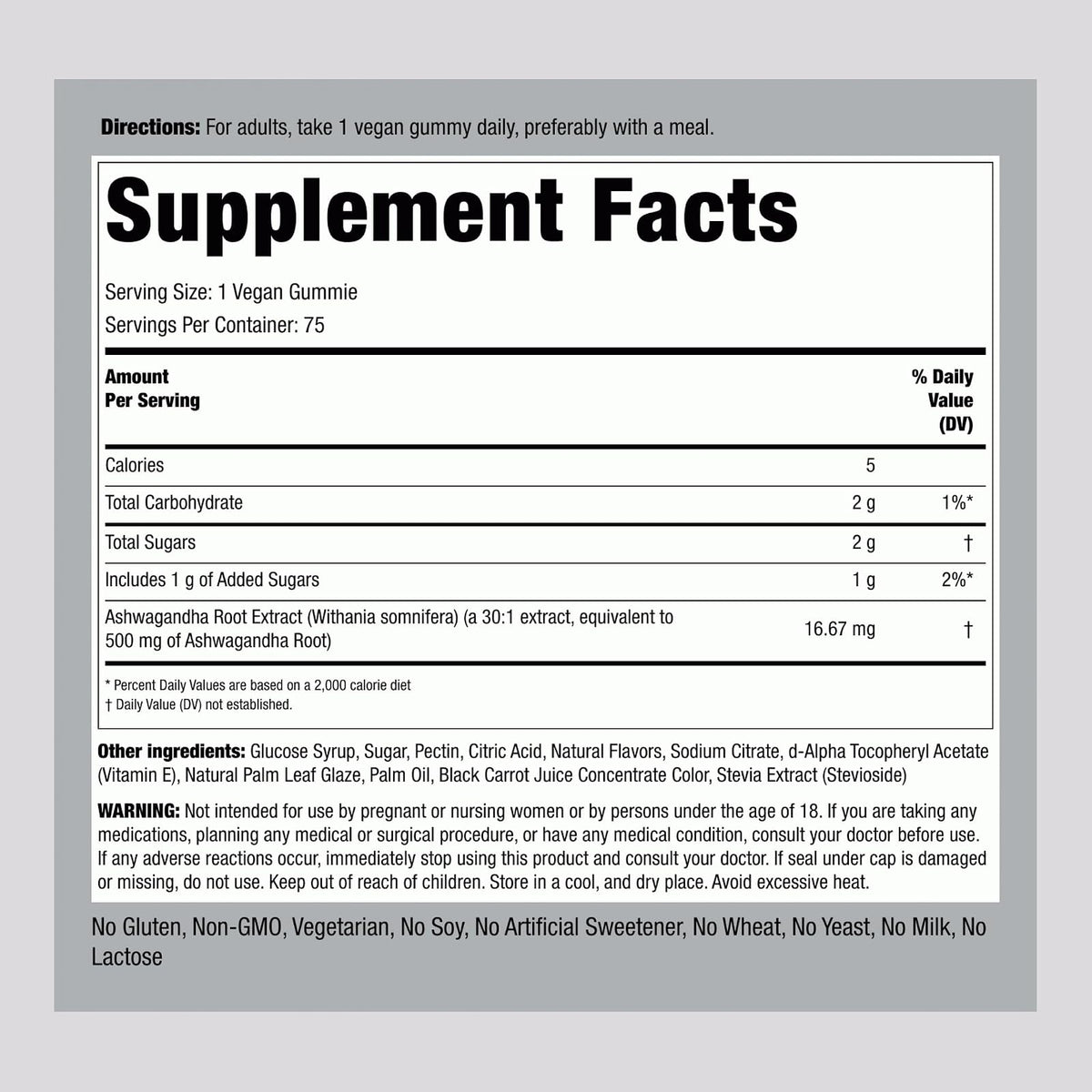 Natural ashwagandha gummies with KSM-66