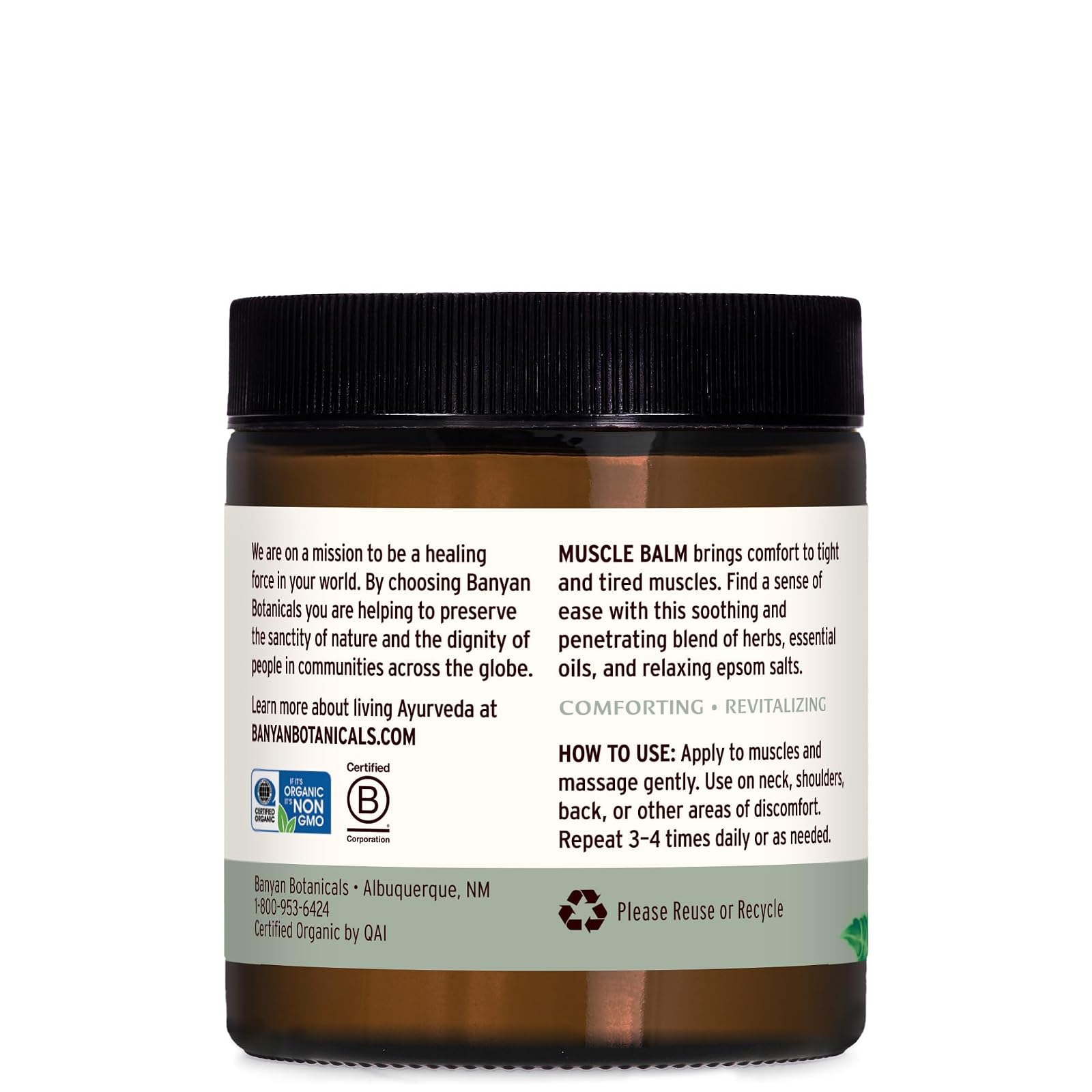 natural ashwagandha muscle relief balm