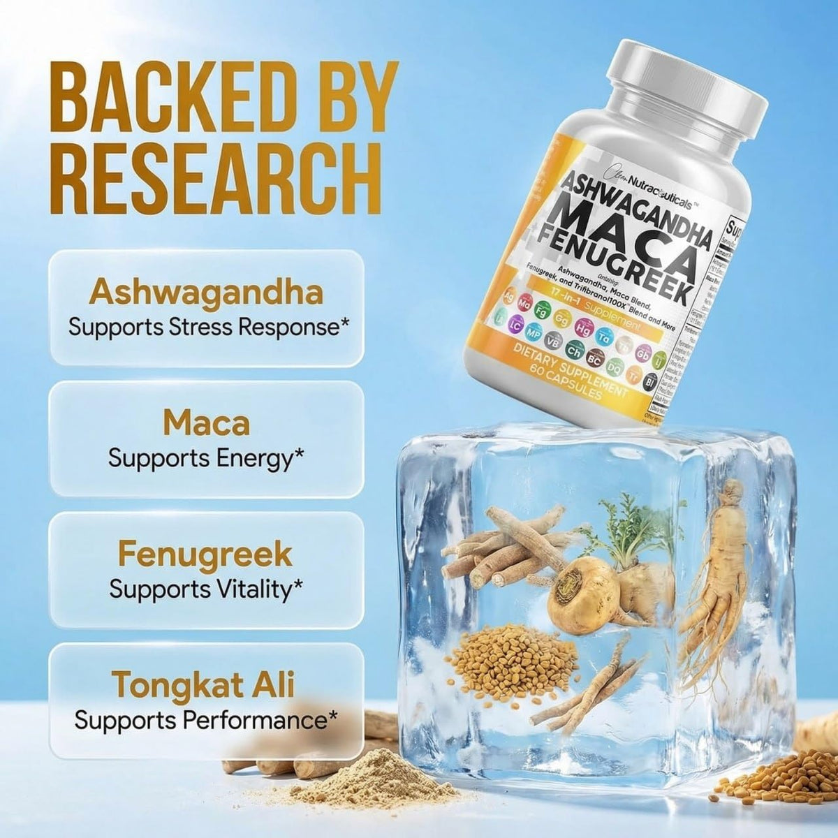 Natural ashwagandha supplement for improved focus