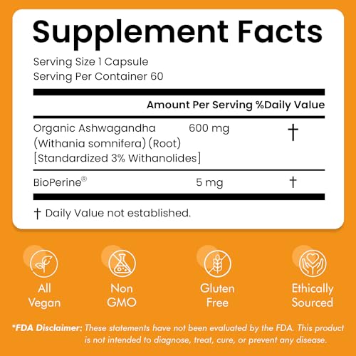 Natural ashwagandha supplement for wellbeing