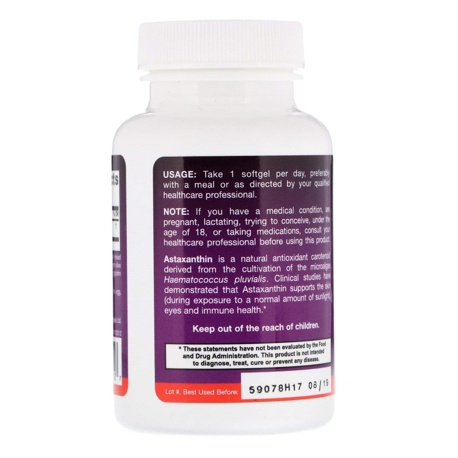 Natural Astaxanthin for skin health
