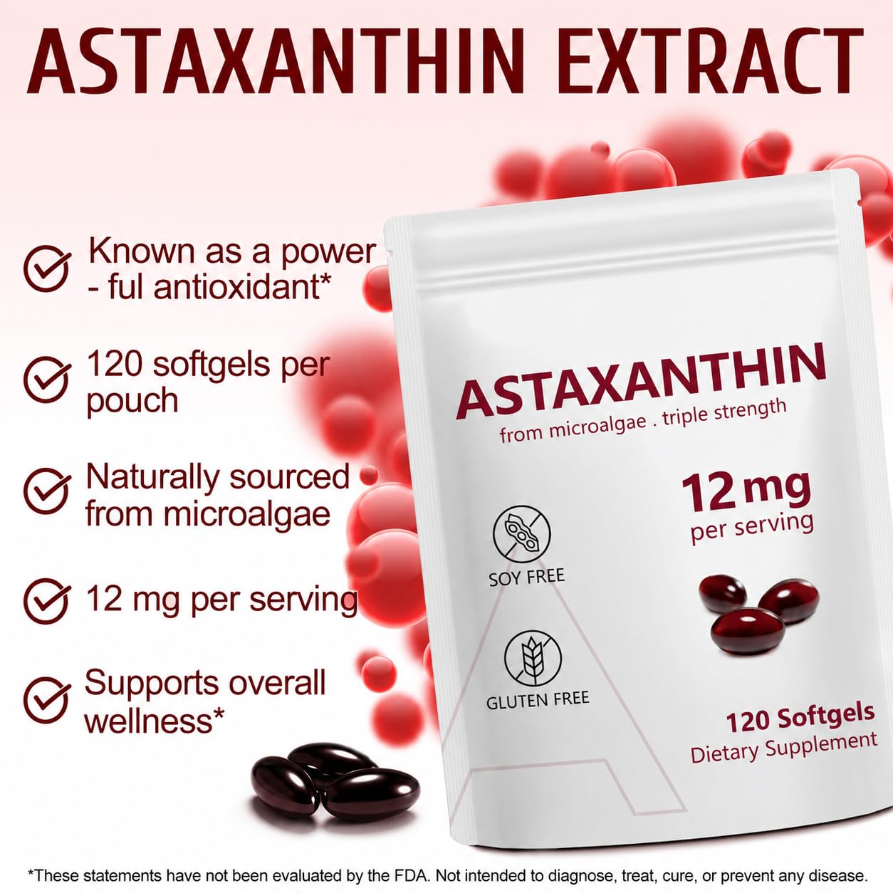 Natural astaxanthin for skin support