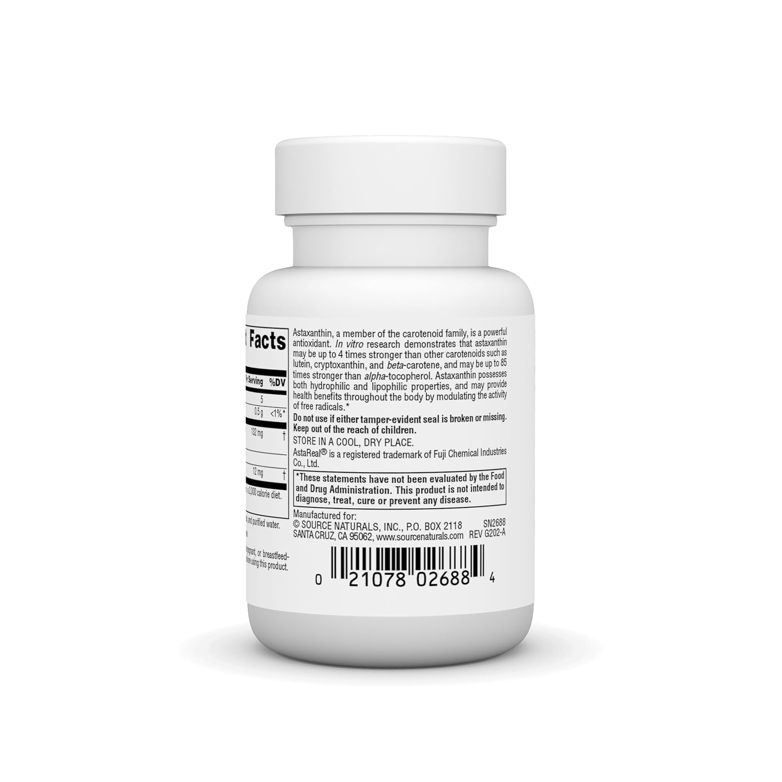 Natural astaxanthin supplement for skin health