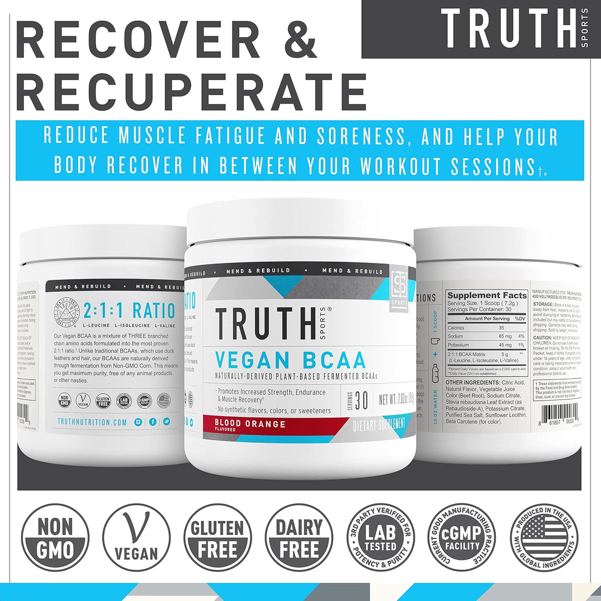 Natural BCAA supplement for athletes