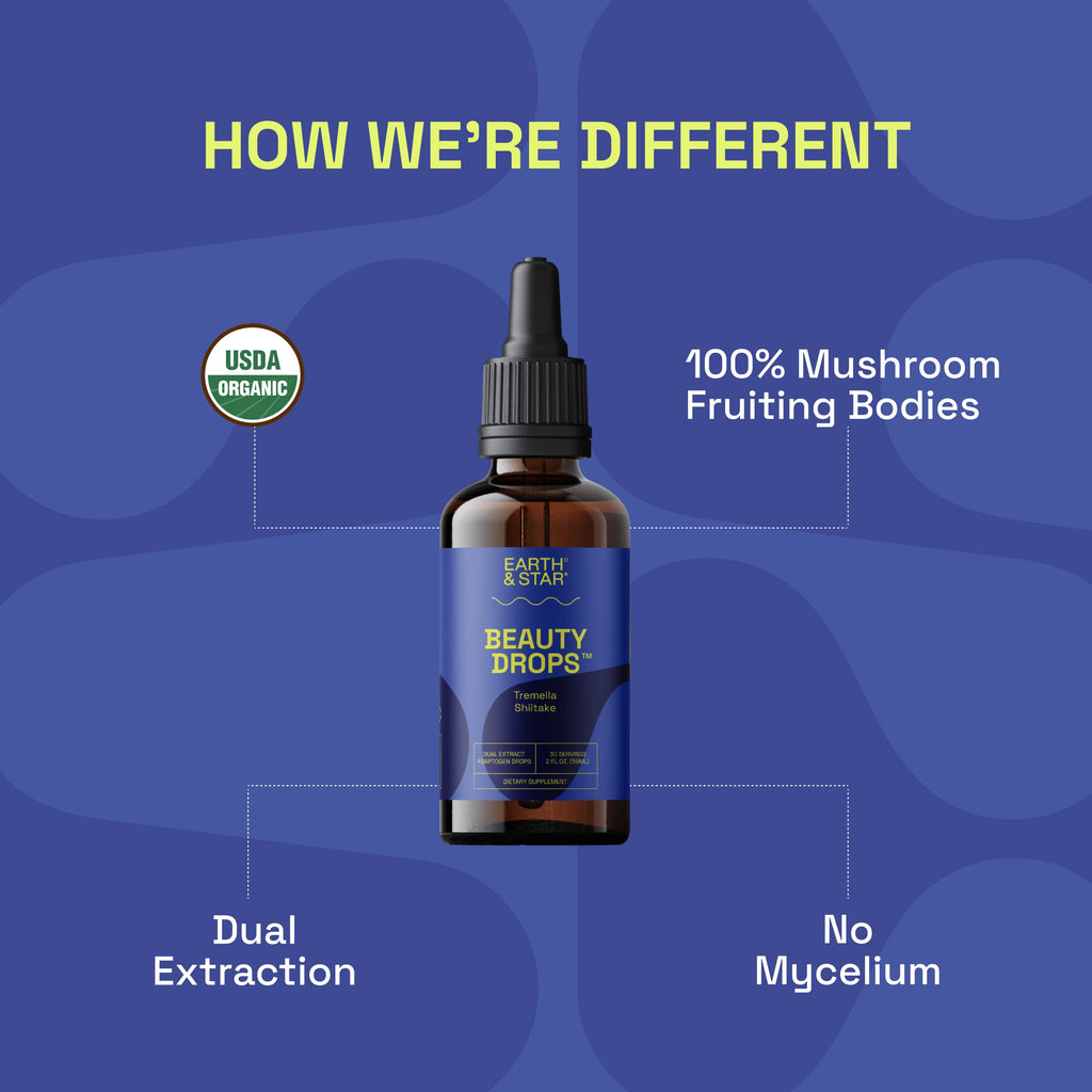 Natural beauty drops with mushrooms