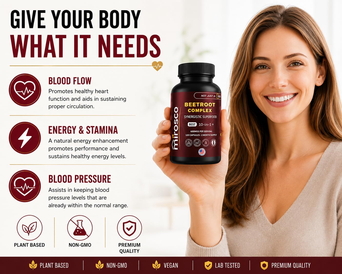 Natural beet root for improved stamina