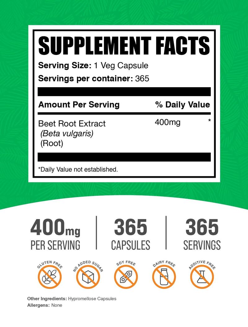natural beet root supplement capsules