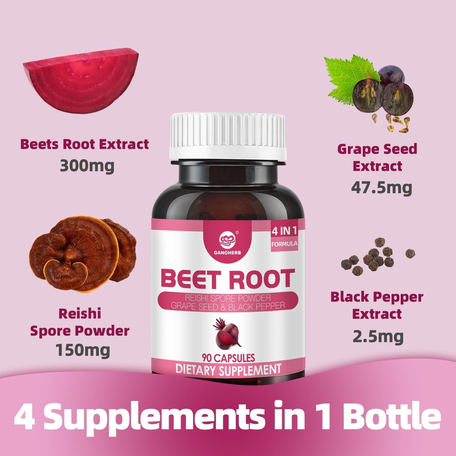 natural beet root supplement with grape seed