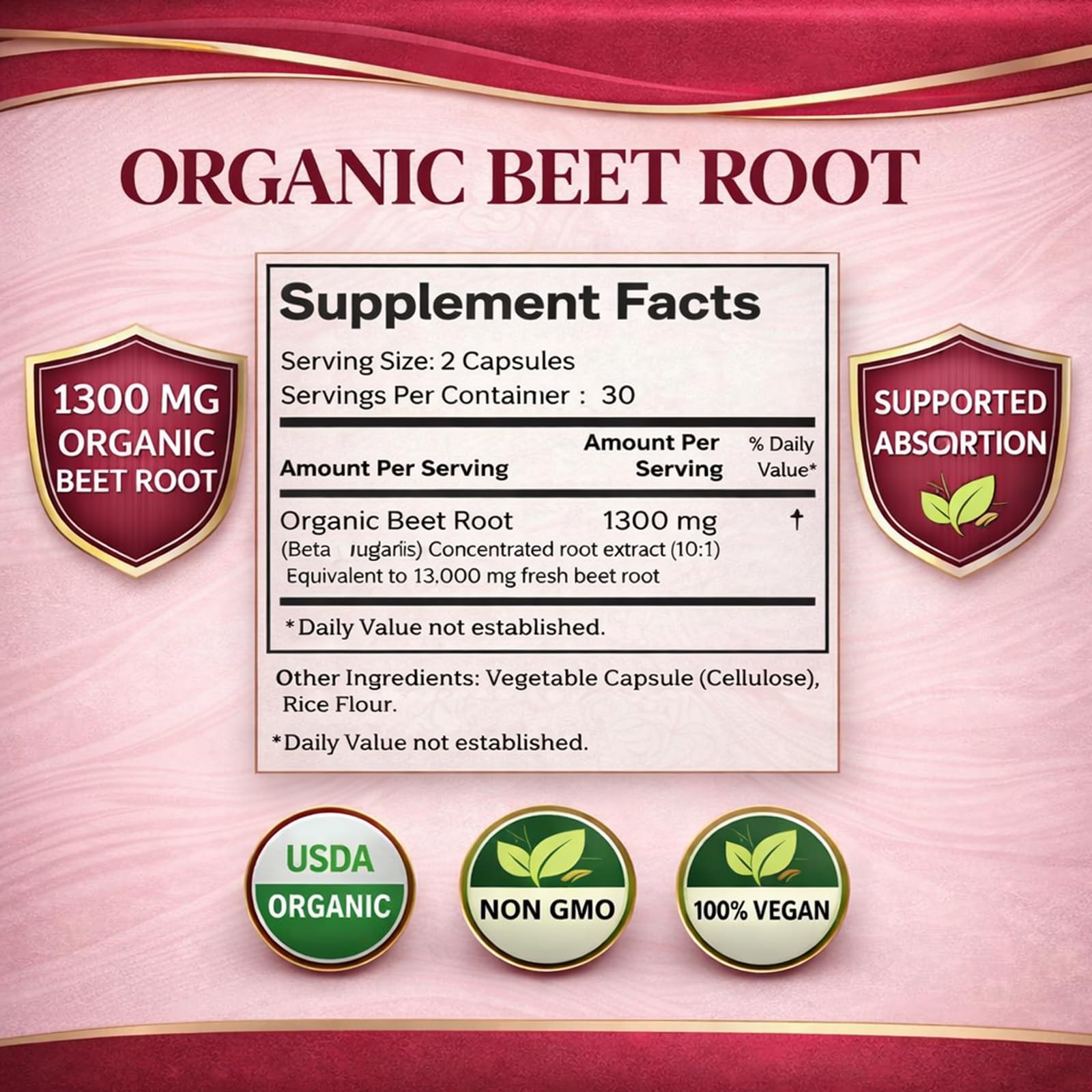 Natural beetroot supplement for heart health