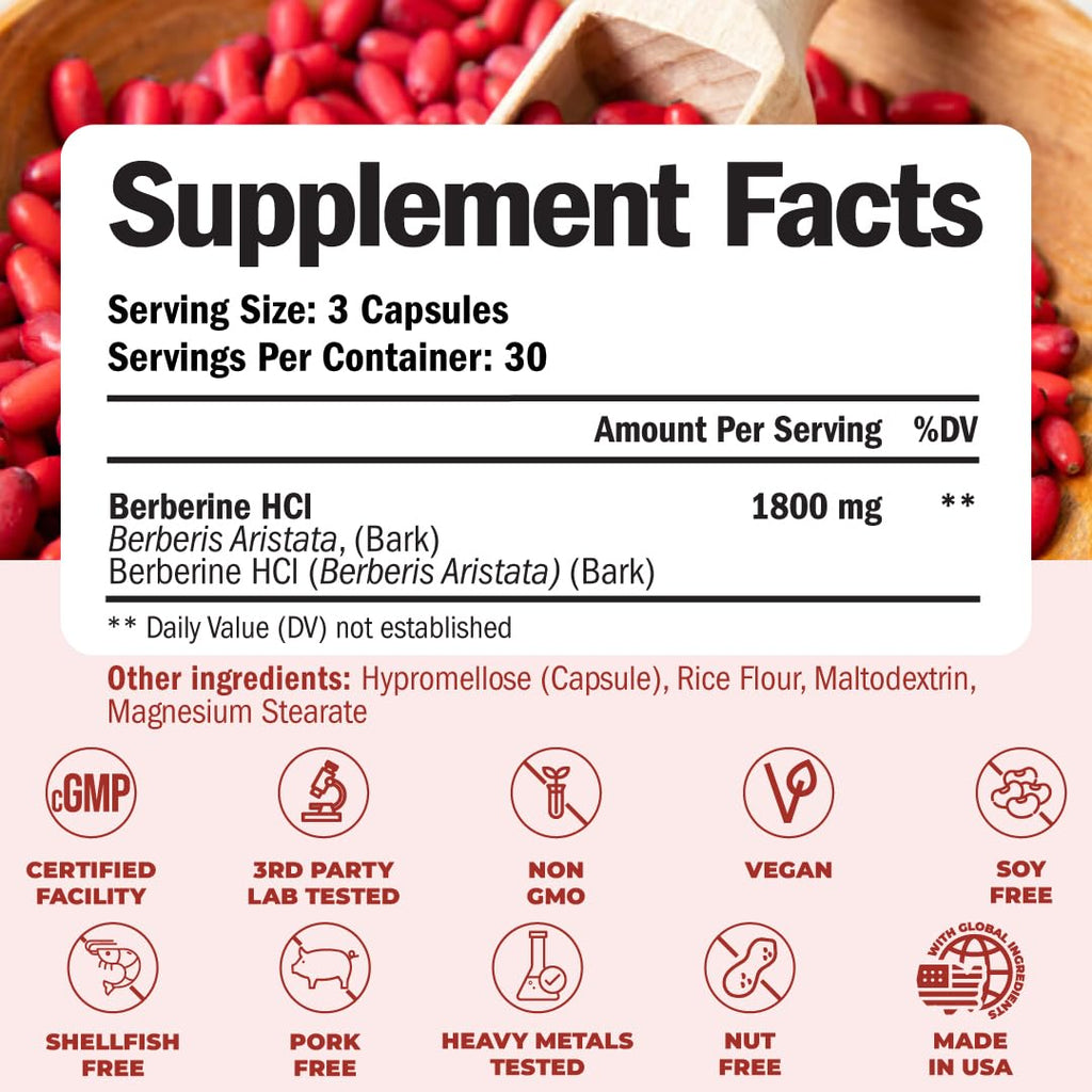 Natural berberine hcl for digestive health