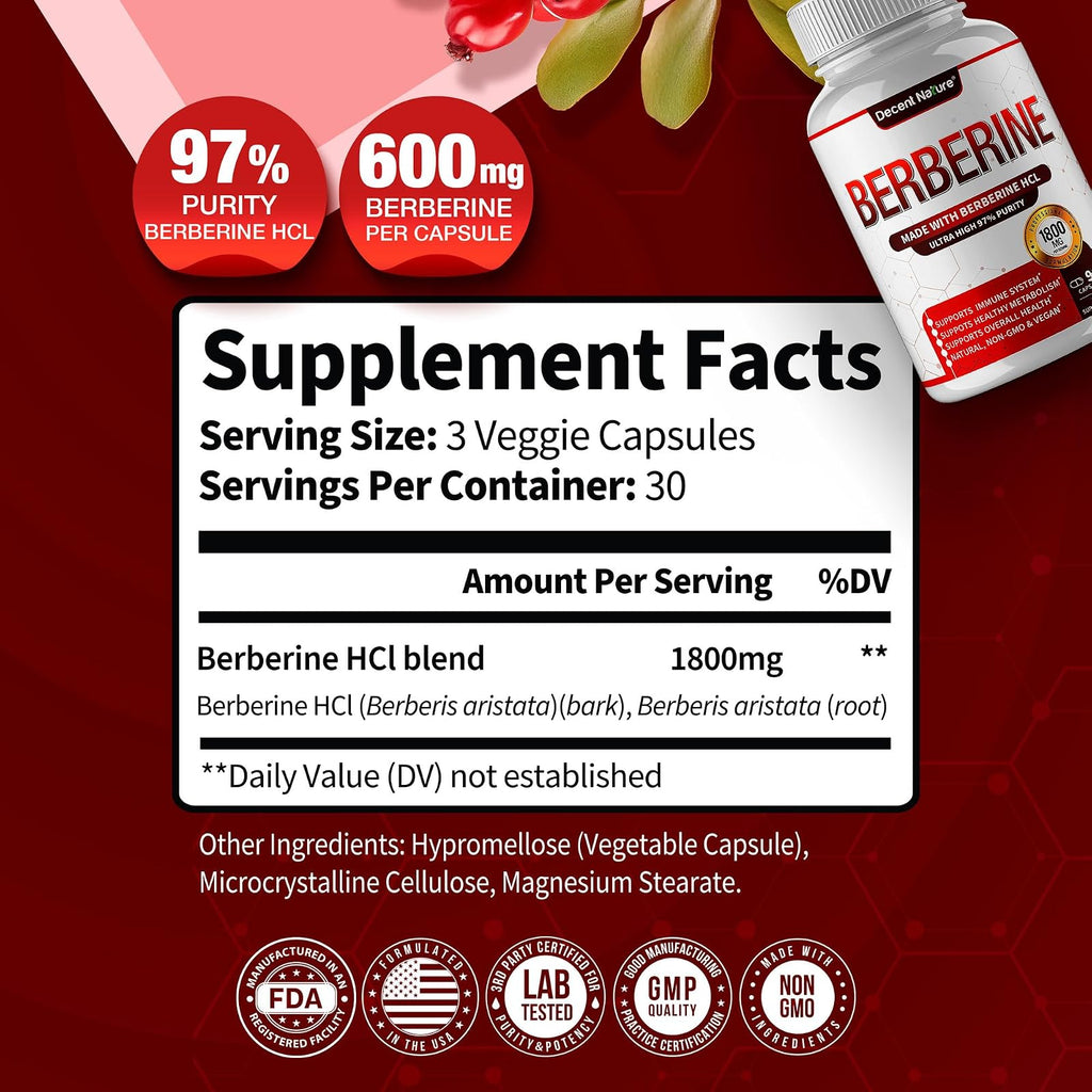 natural berberine hcl supplement for health