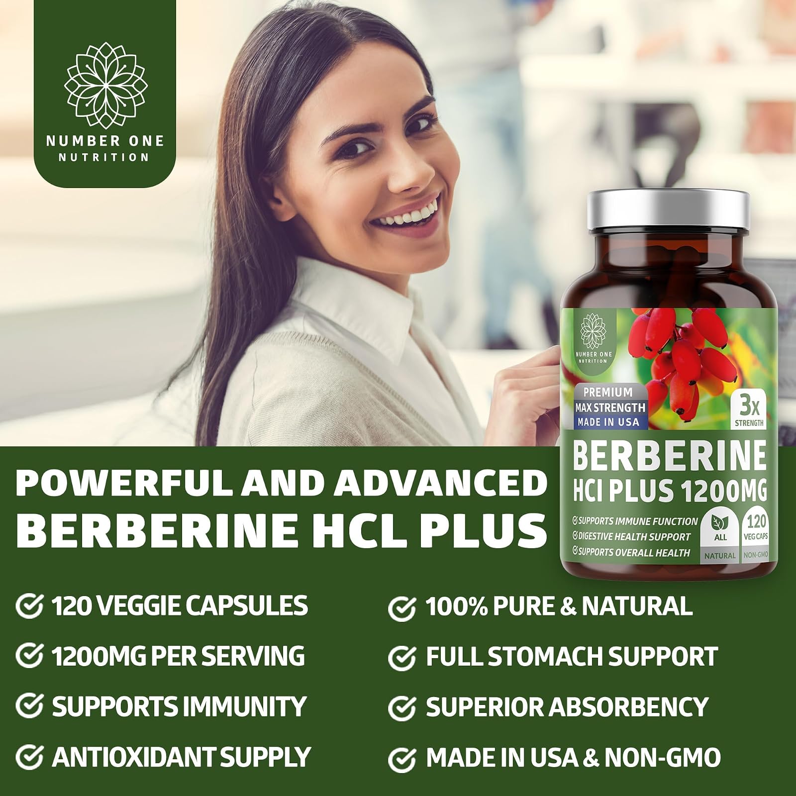 natural berberine supplement capsules