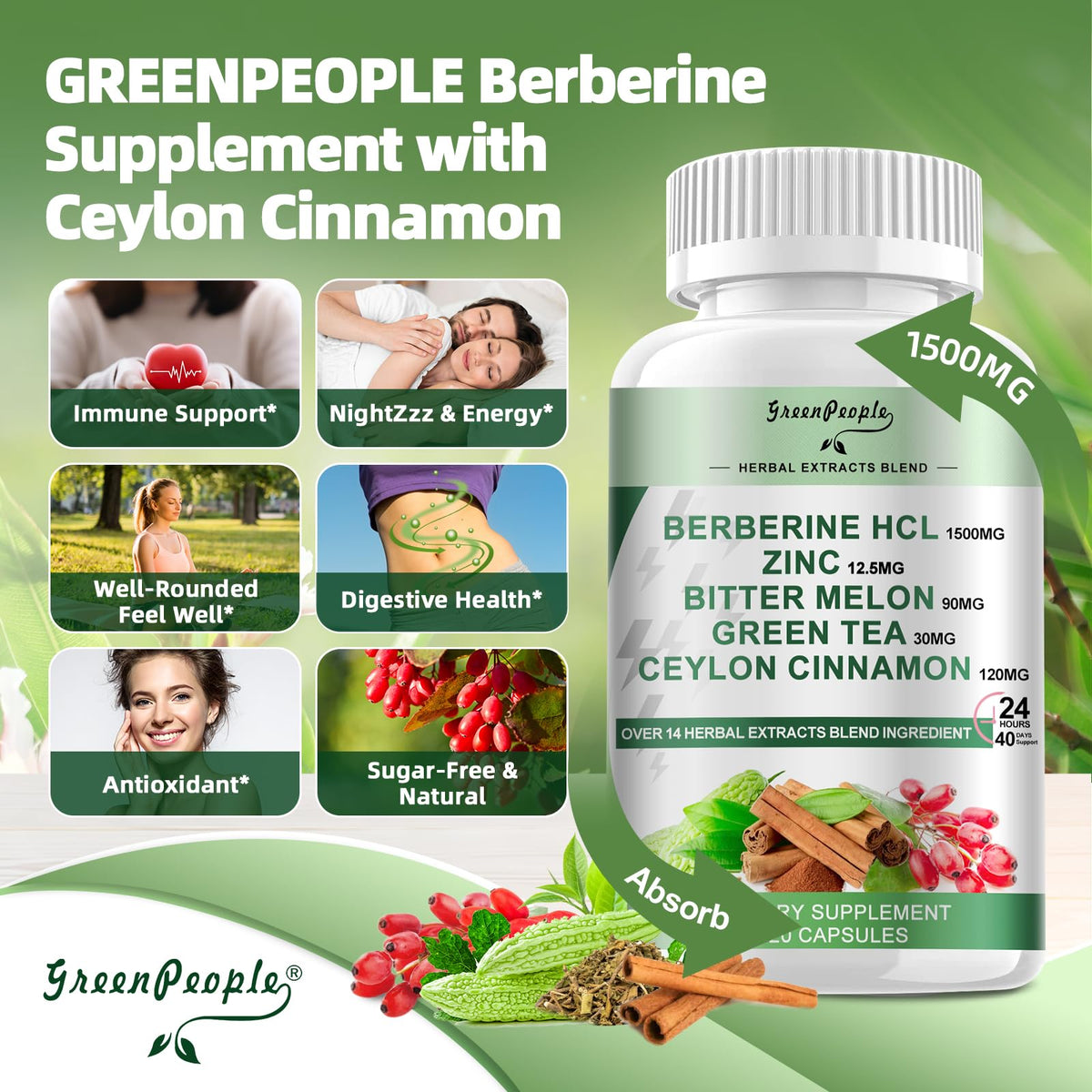 natural berberine supplement capsules