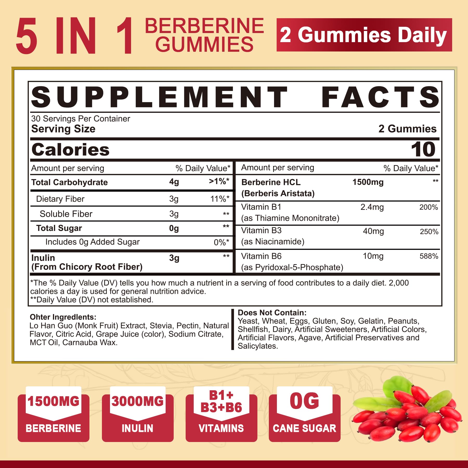 Natural berberine supplement for health
