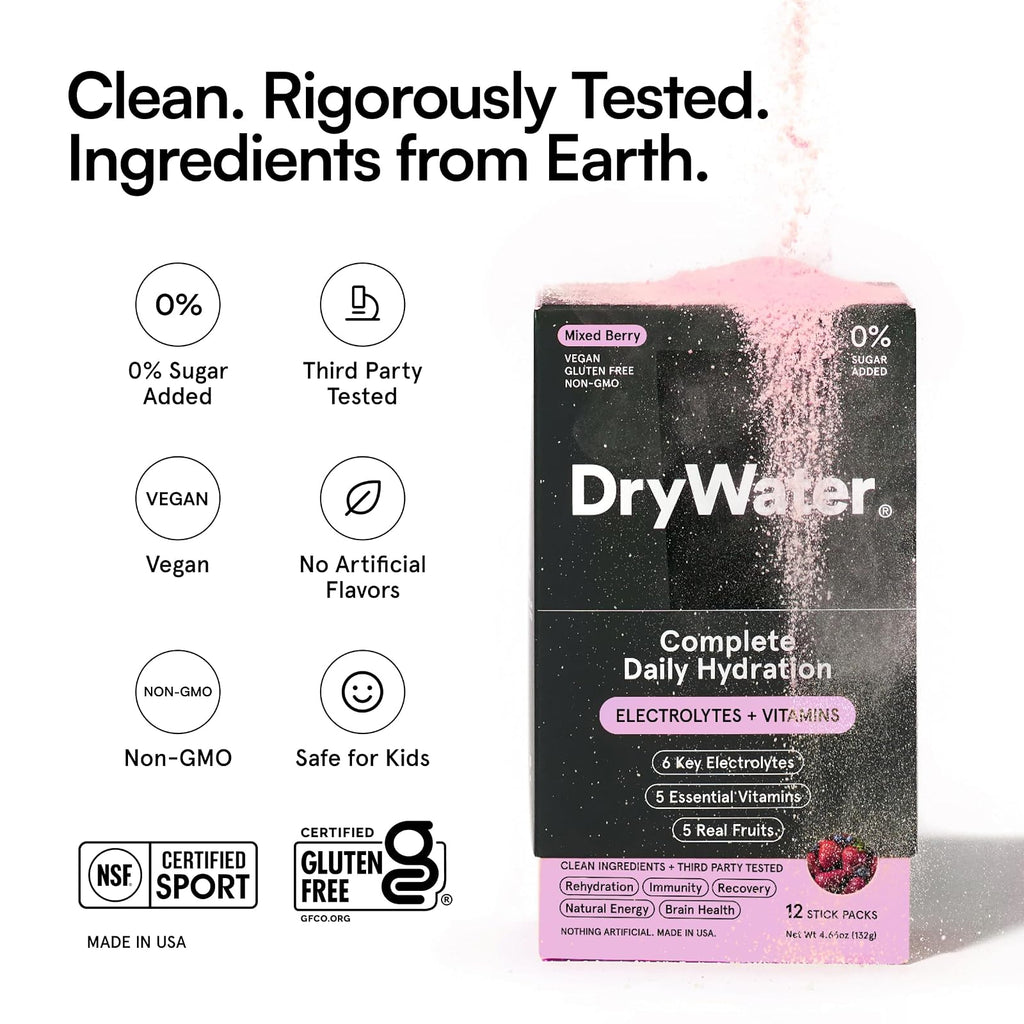 Natural berry flavour hydration packets