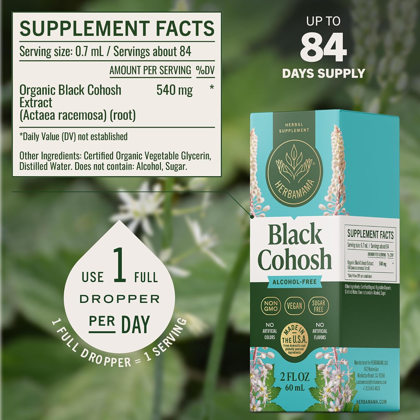 Natural Black Cohosh extract for hormonal balance