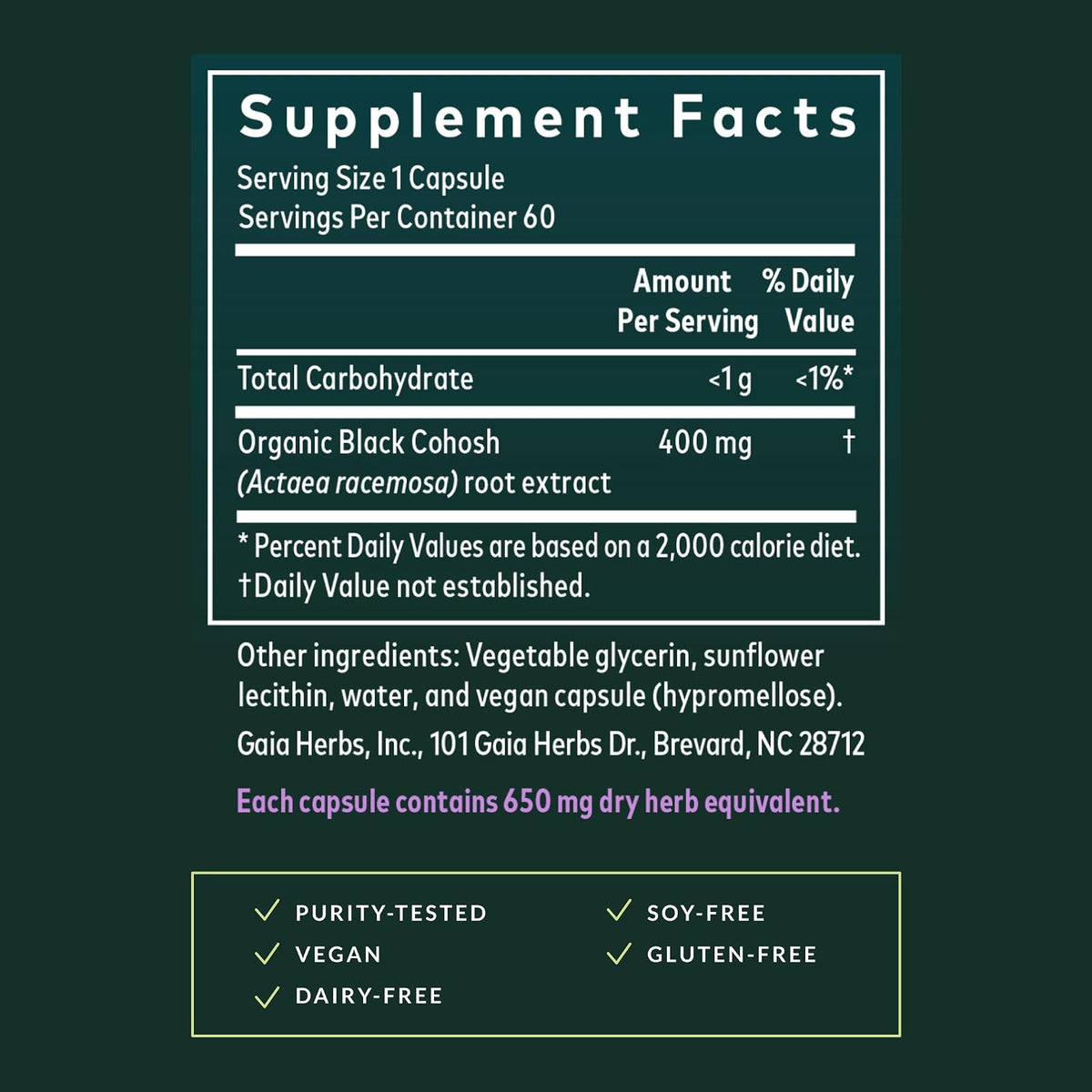 natural black cohosh for menopause relief