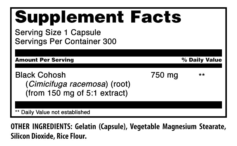 natural black cohosh for menopause relief