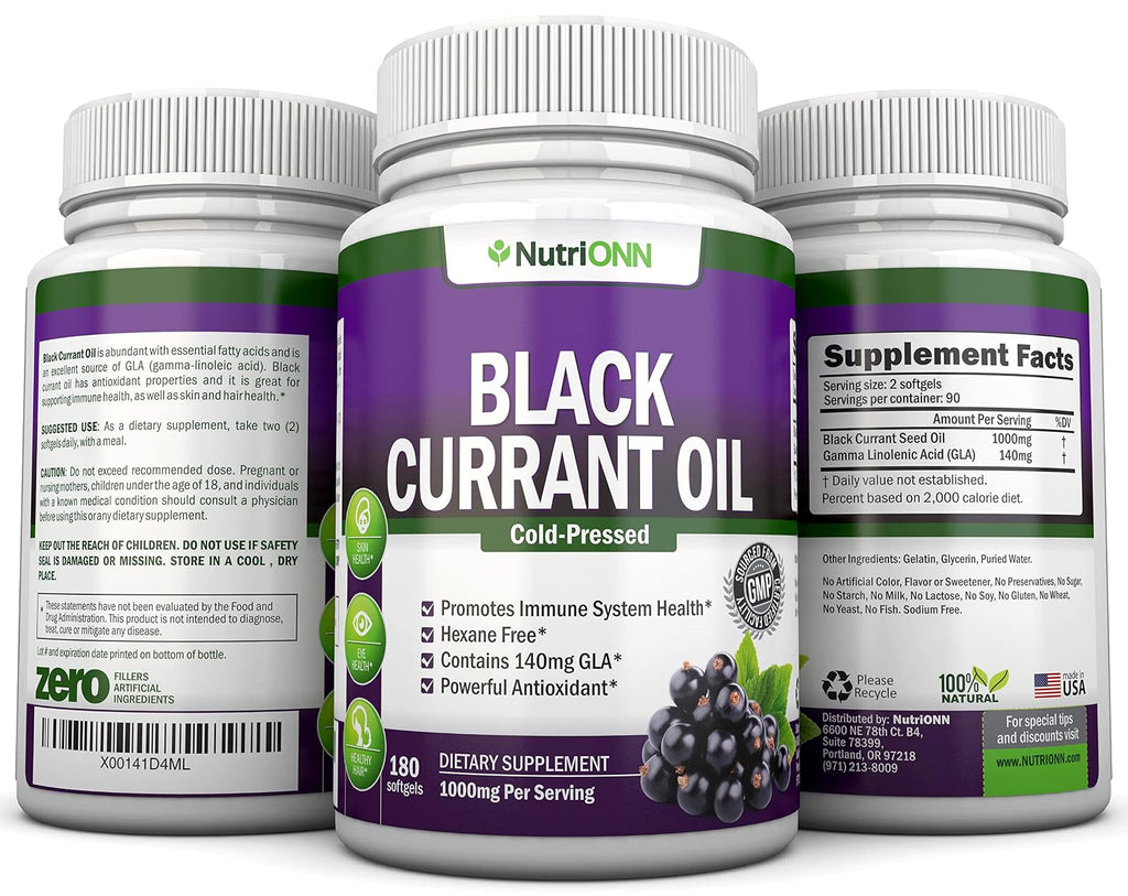 Natural black currant oil for wellness