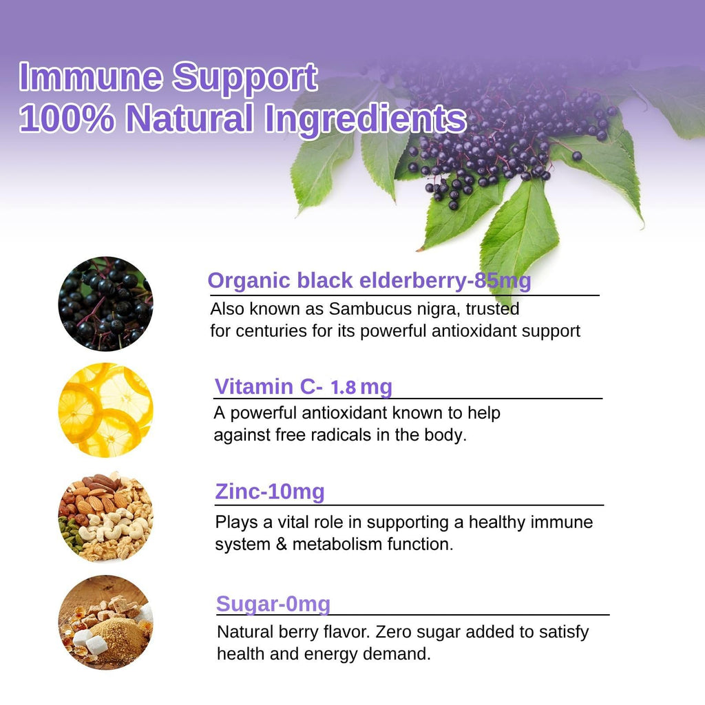 Natural black elderberry vitamin C supplement