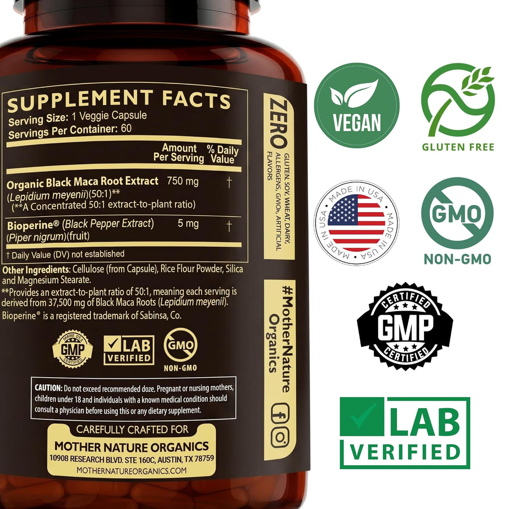 Natural Black Maca Root supplement benefits