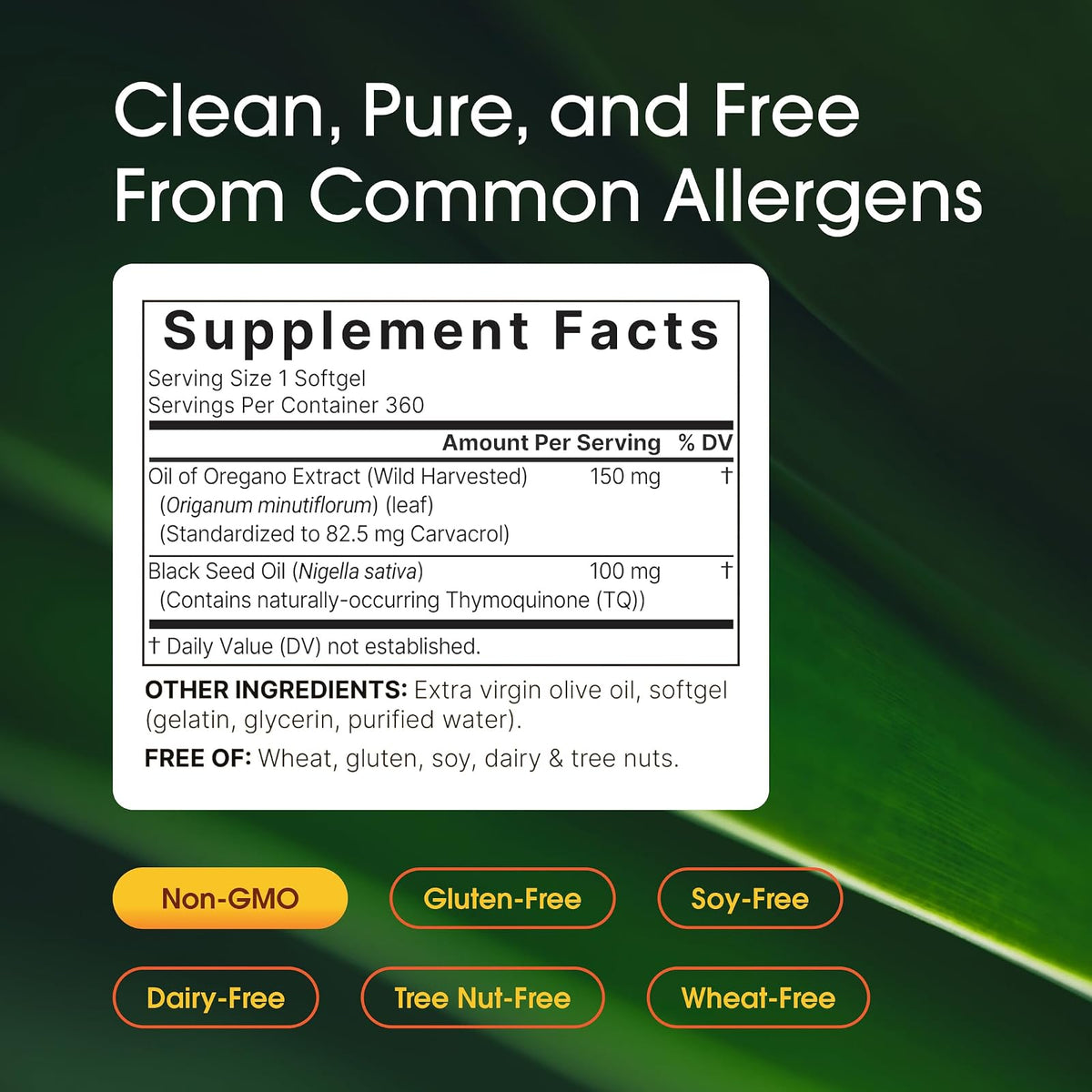 Natural black seed oil supplement