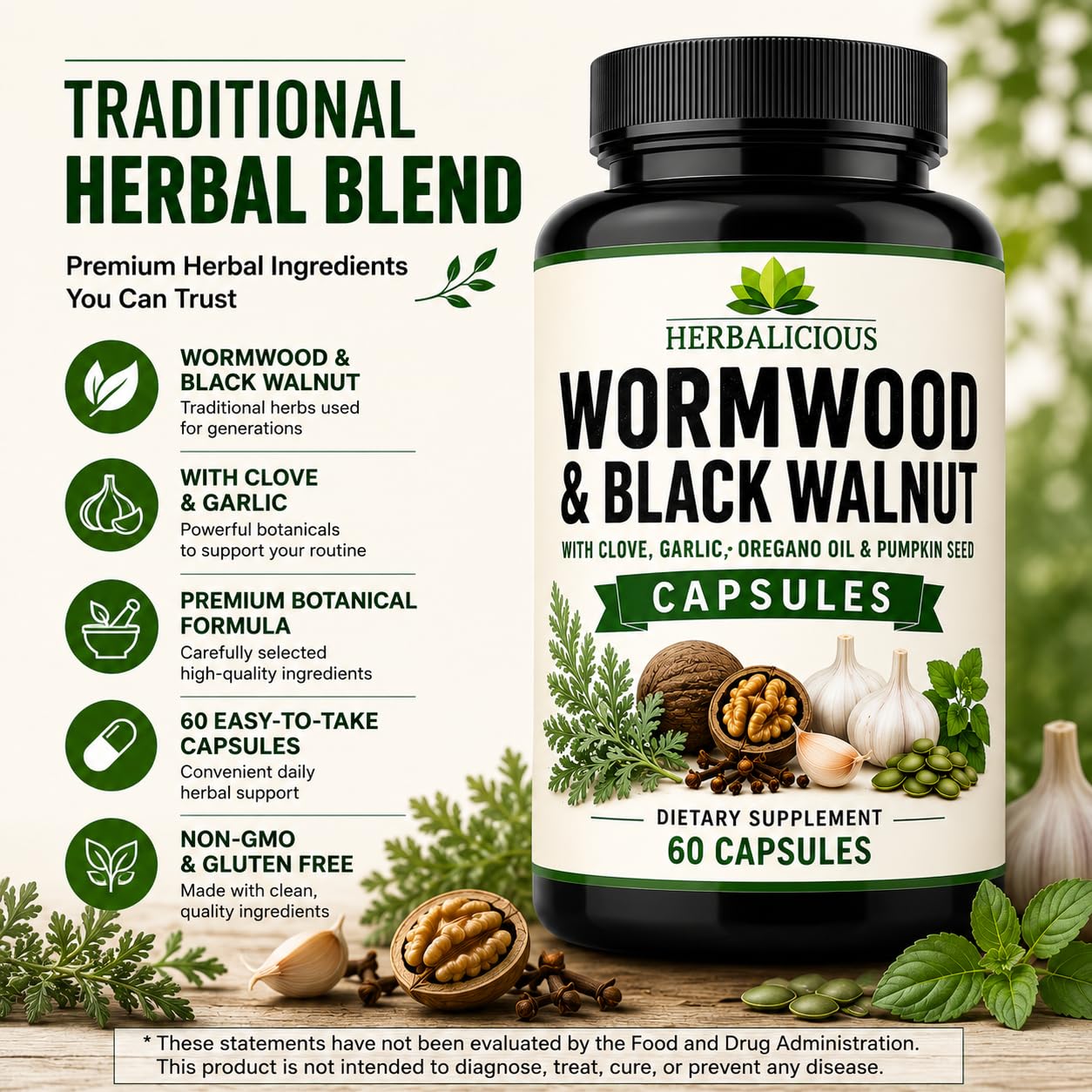 natural black walnut herbal supplement