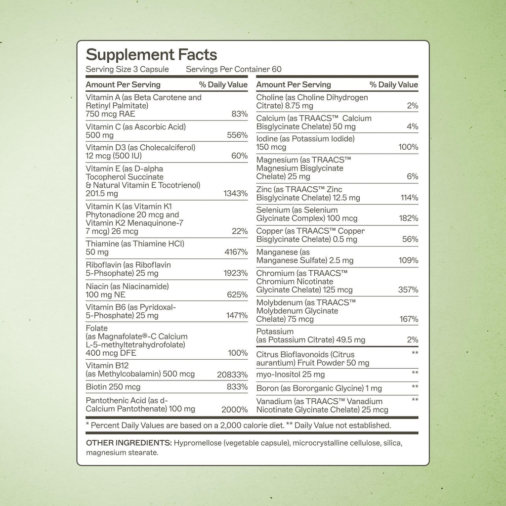 natural blended vitamin & mineral supplements for wellness