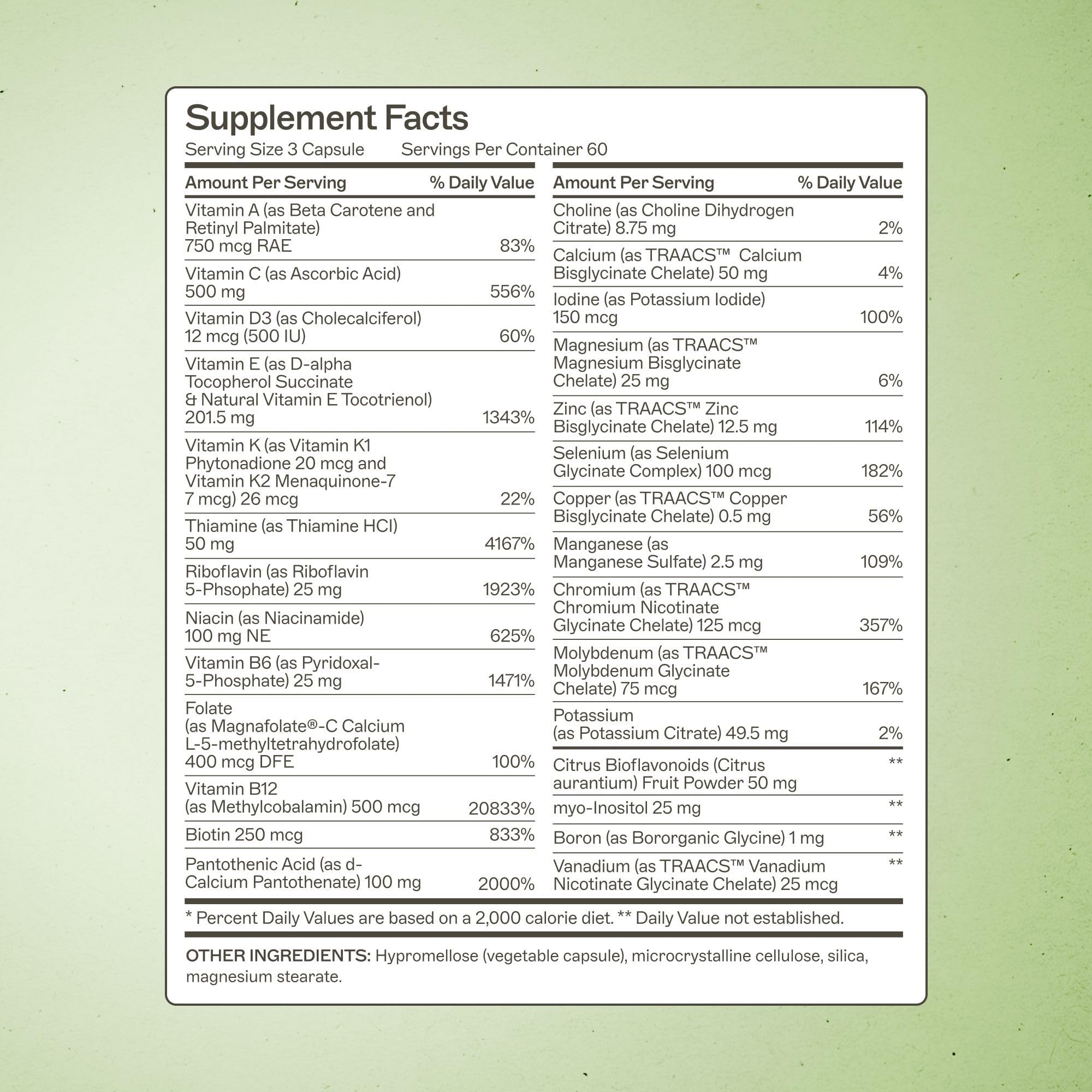 natural blended vitamin & mineral supplements for wellness