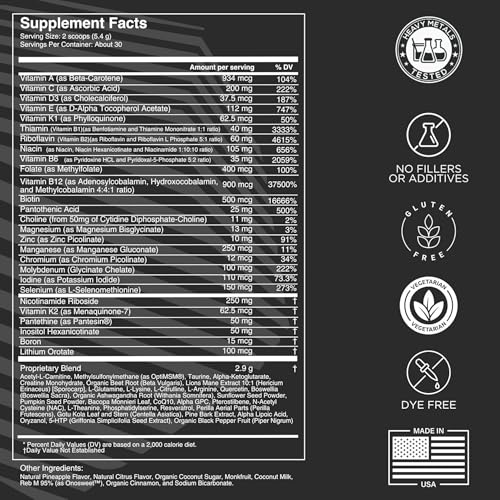 natural blended vitamin & mineral supplements