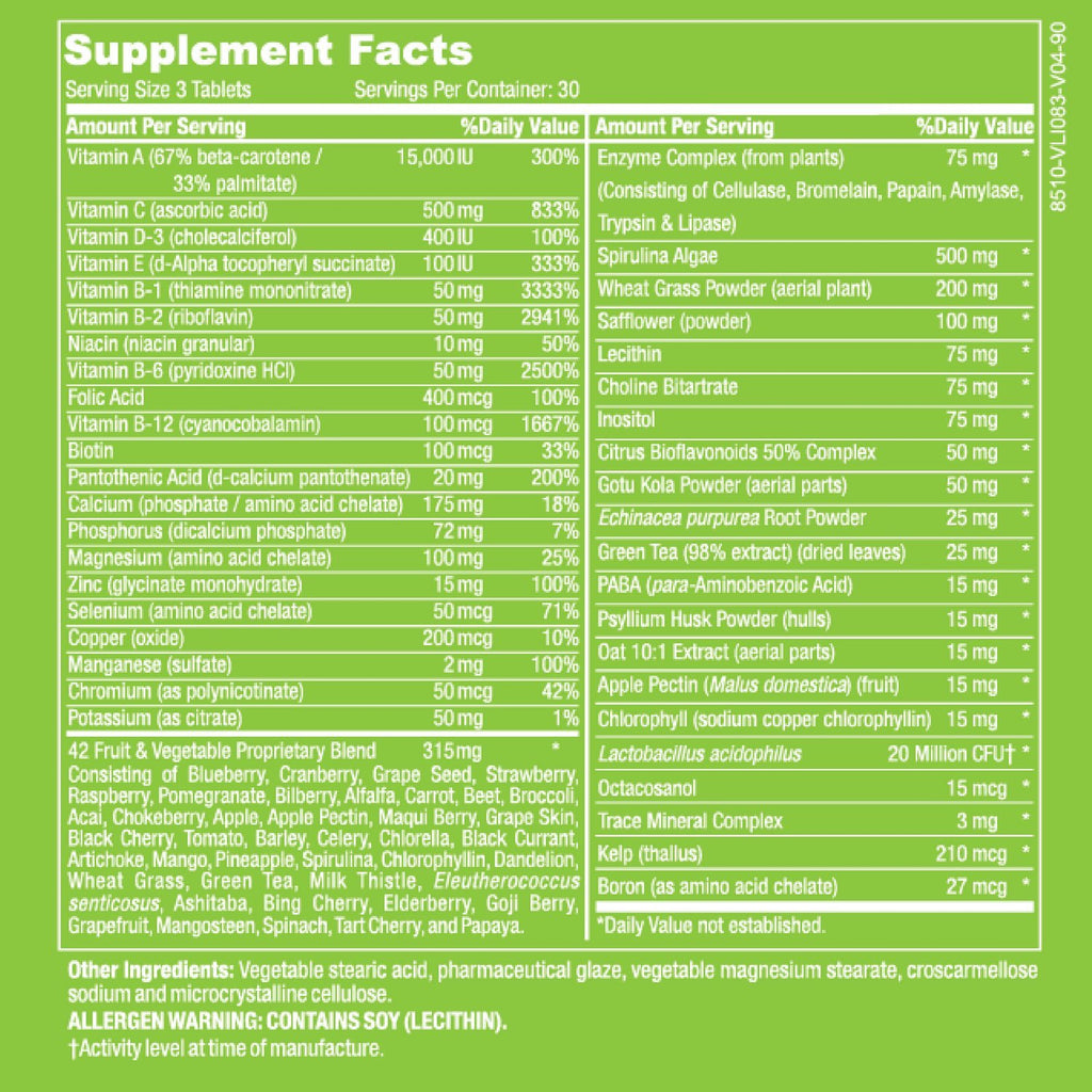 natural blended vitamin & mineral supplements