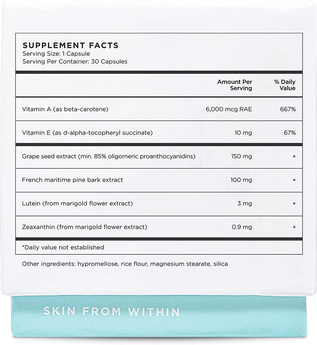 natural blended vitamin supplements for skin
