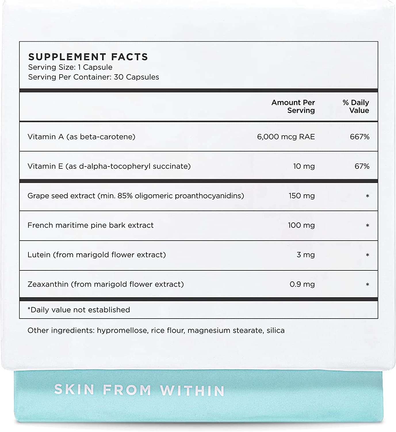 natural blended vitamin supplements for skin