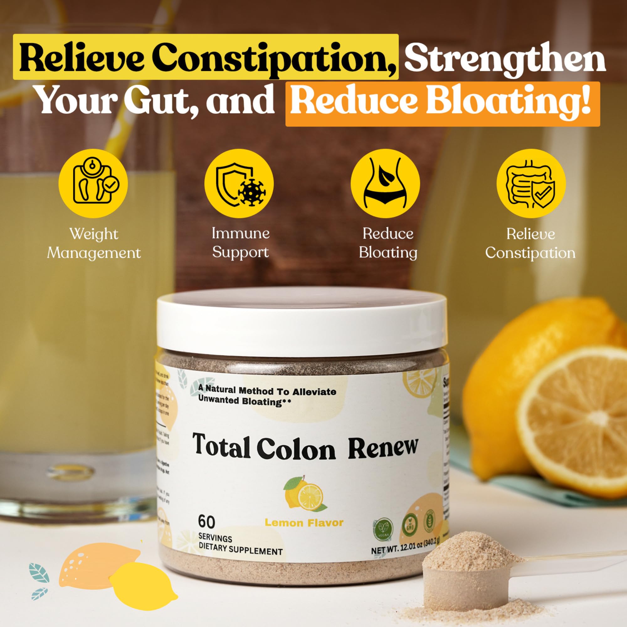 Natural bloating relief with psyllium