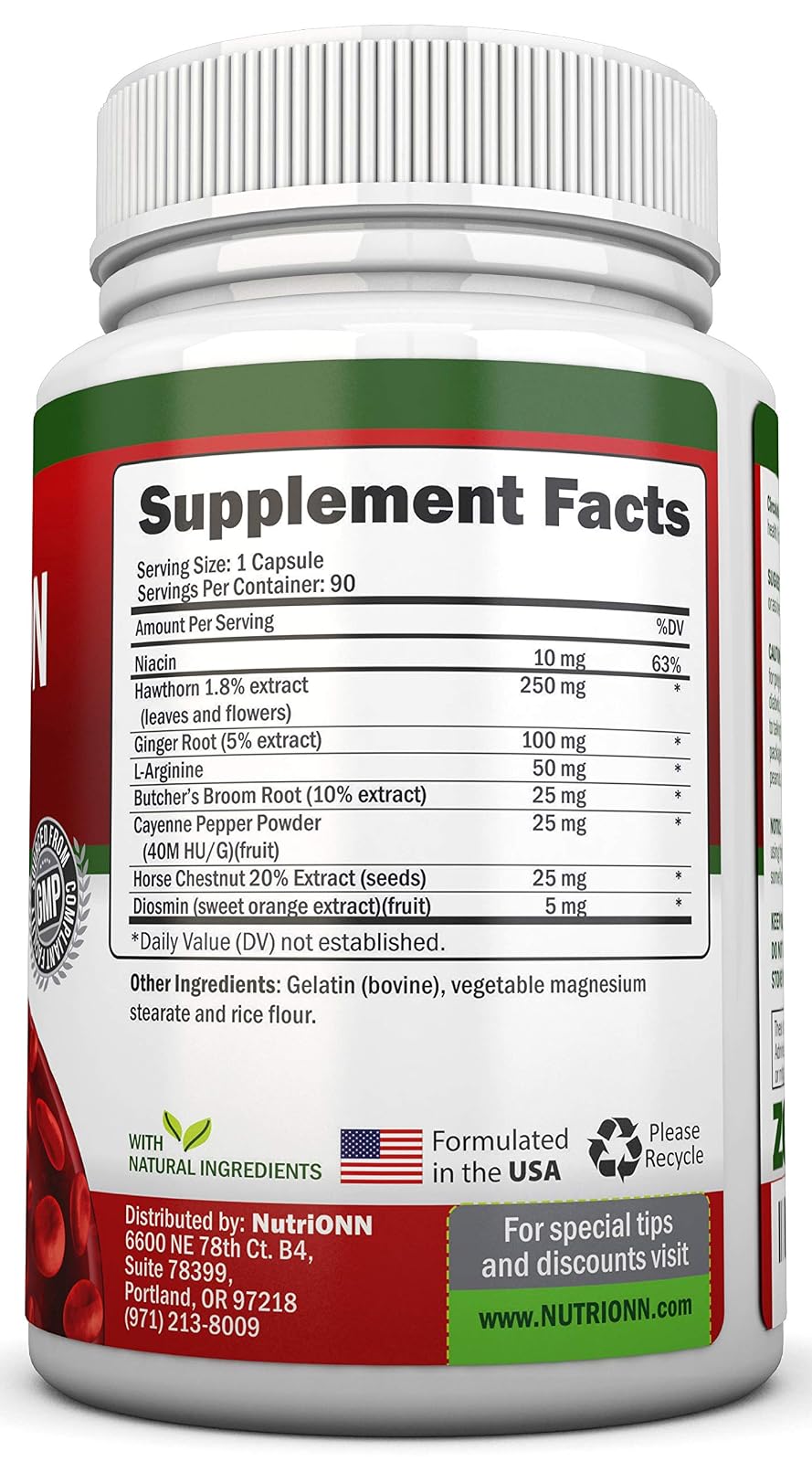 Natural blood circulation support capsules