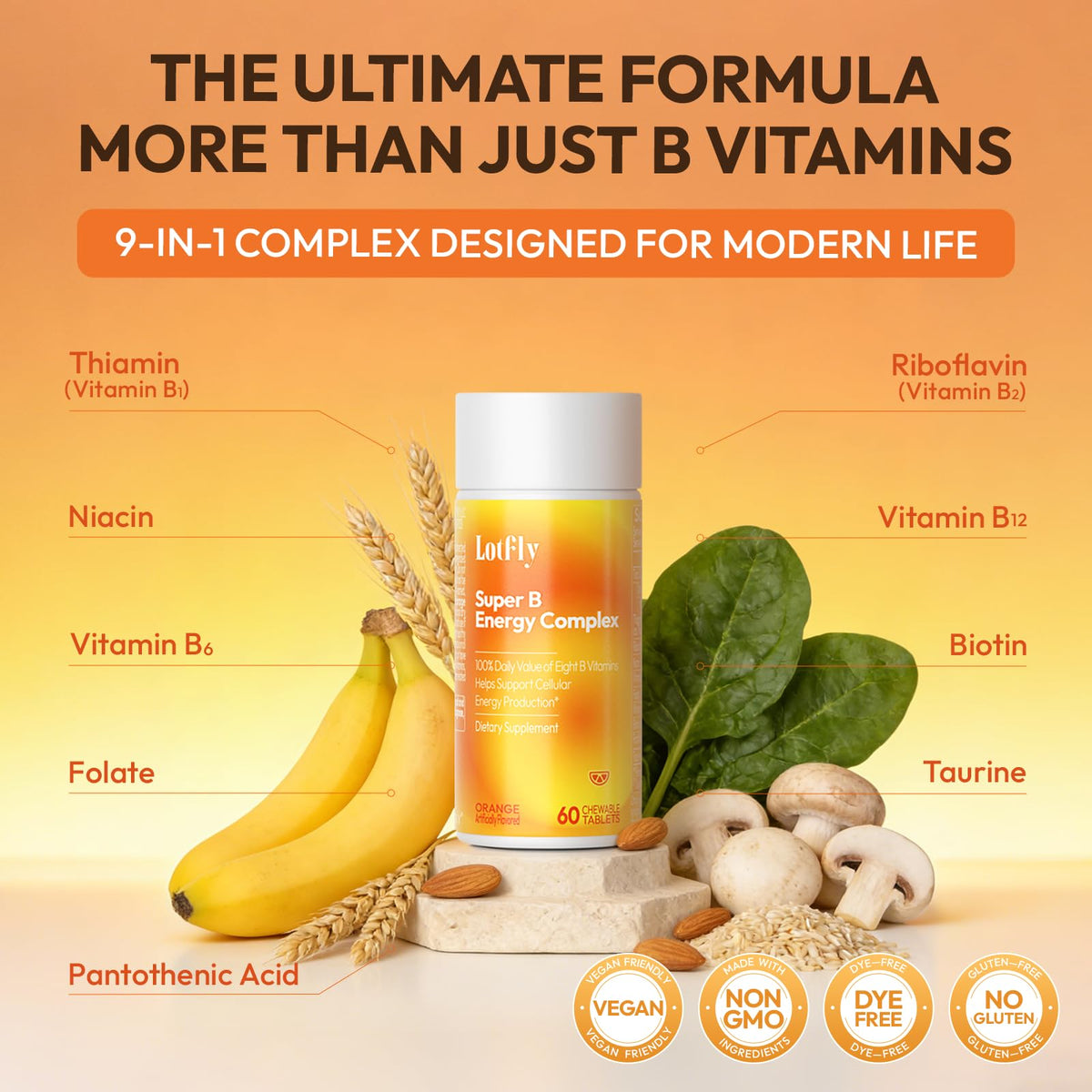Natural blood orange vitamin B