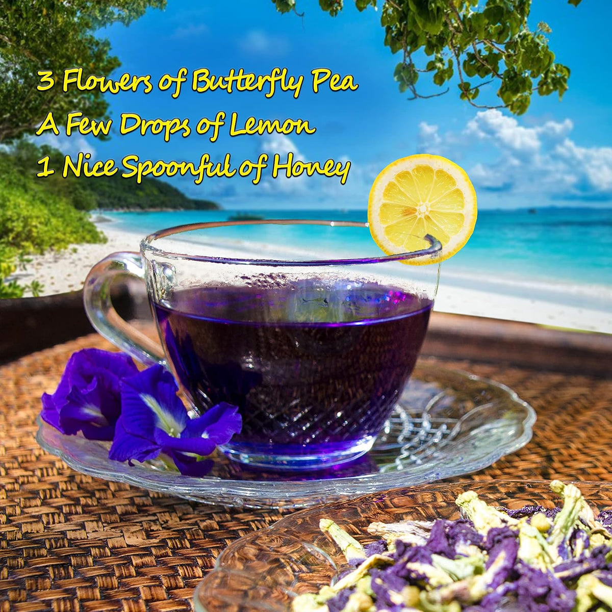 natural blue butterfly pea tea
