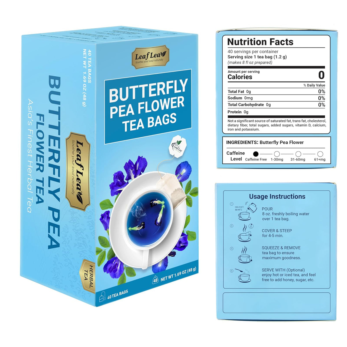 natural blue butterfly pea tea