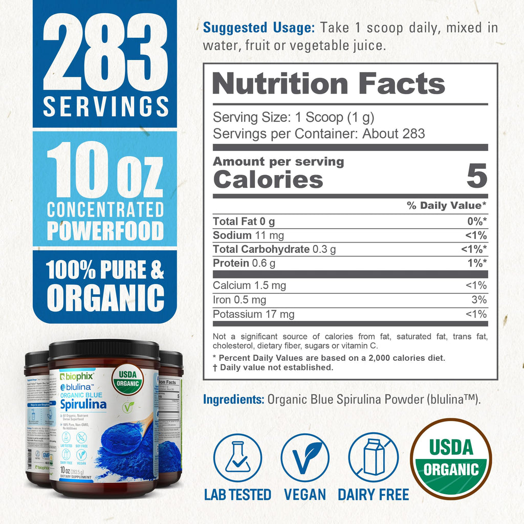 natural blue pigment spirulina powder