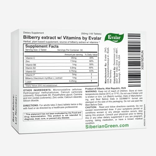 Natural blueberry bilberry vitamins