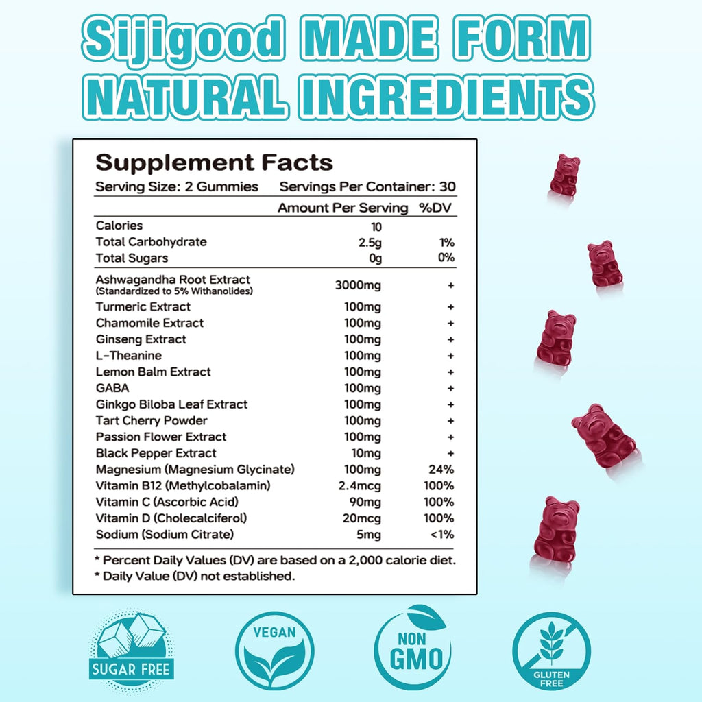 Natural blueberry flavour Ashwagandha supplements