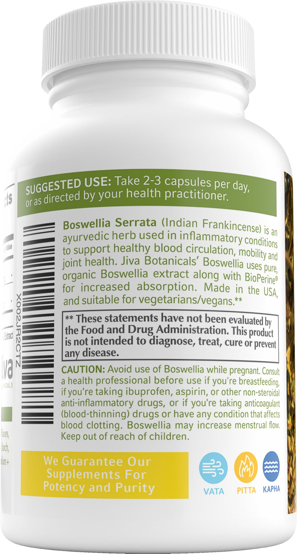 Natural boswellia serrata supplement for inflammation