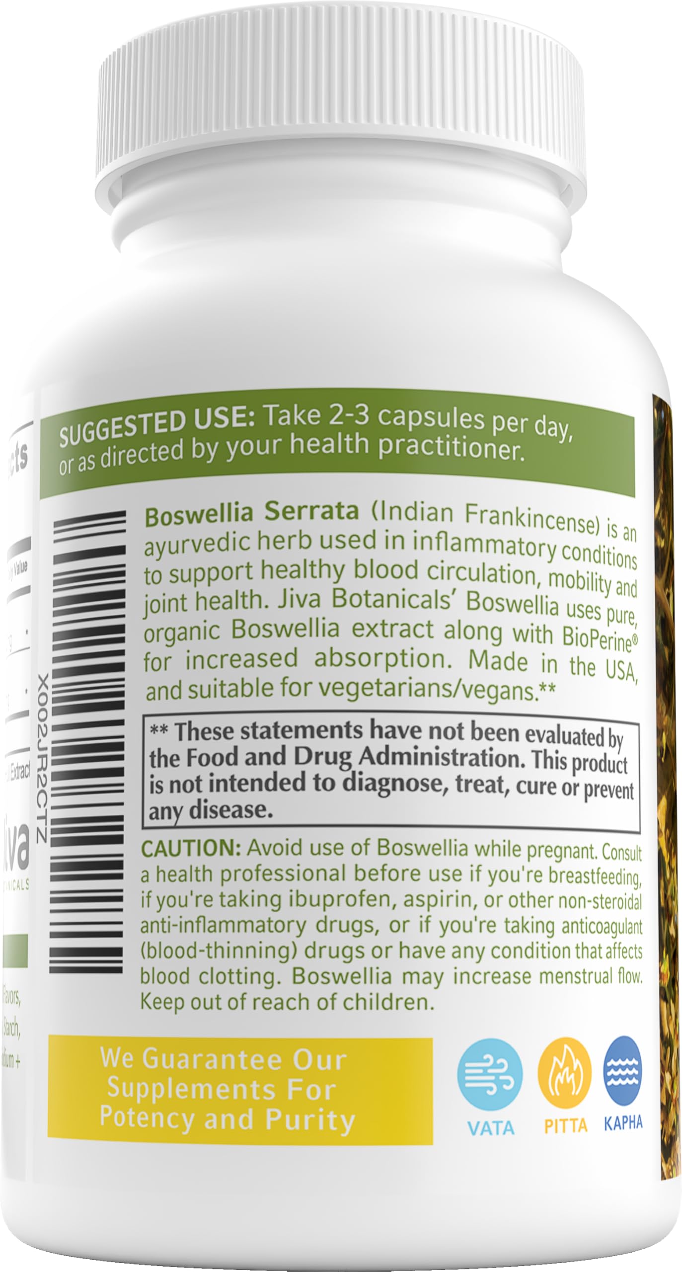 Natural boswellia serrata supplement for inflammation