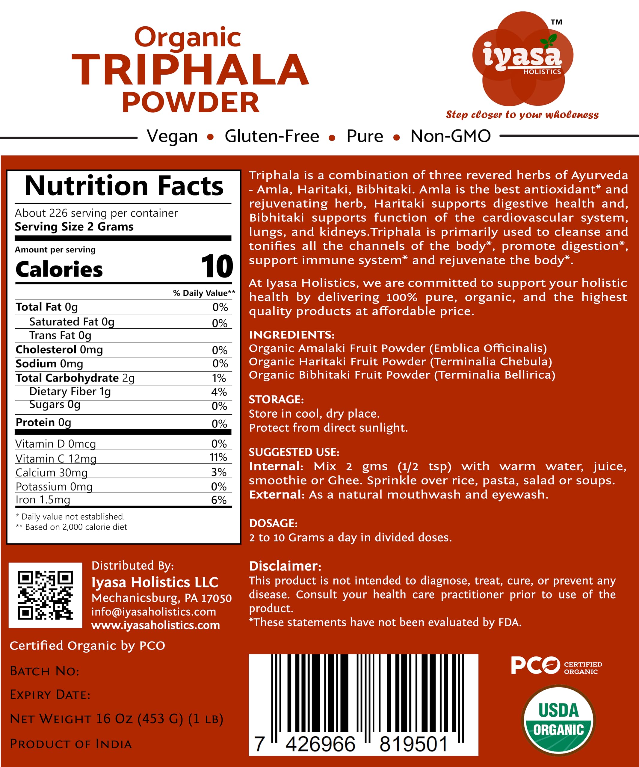 Natural bowel cleanse with triphala