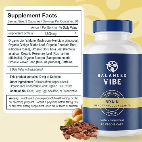 Natural brain health support capsules