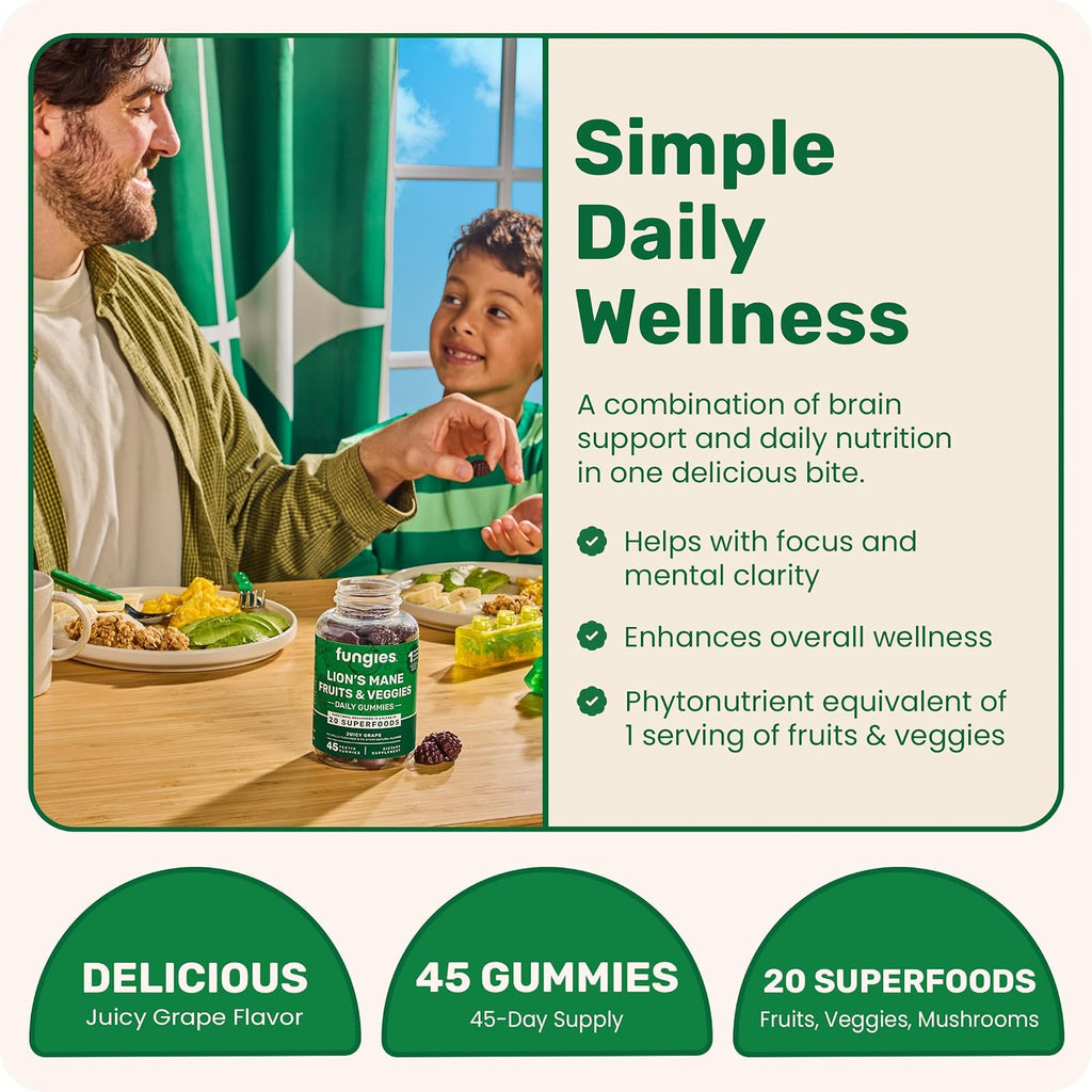Natural brain support Lion's Mane gummies