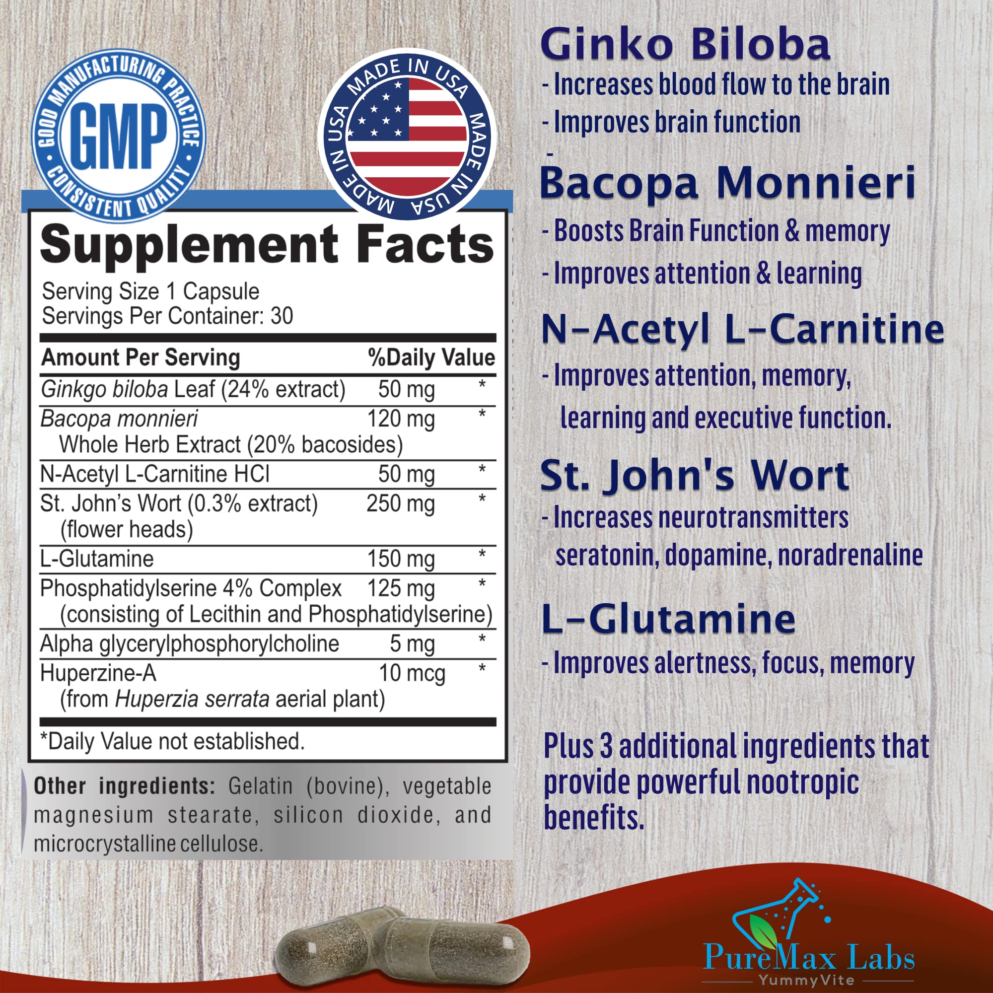Natural brain support with ginkgo biloba