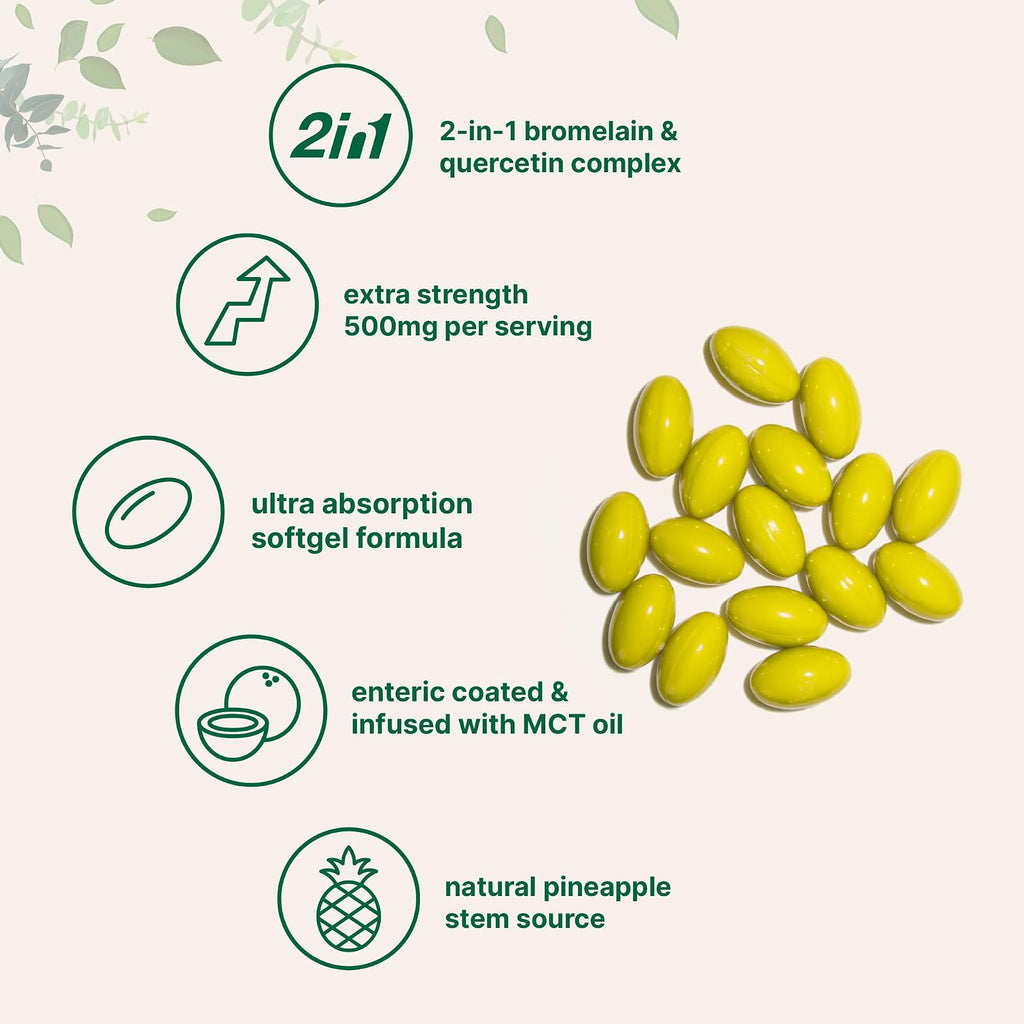 Natural bromelain softgels for wellness